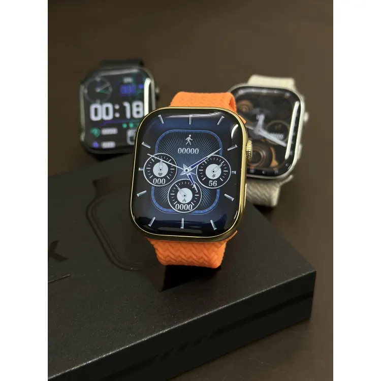 WS-S9 MAX Smartwatch with AMOLED Display and 2 Strap – Golden | RISAD